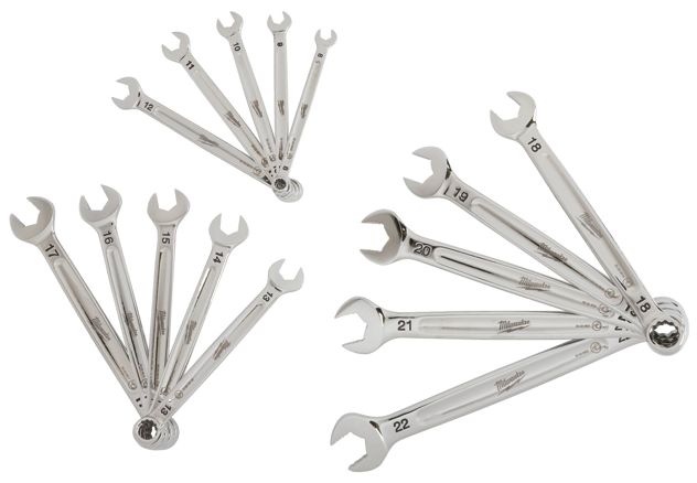 MILWAUKEE 15PC MAX BITE METRIC COMBINATION SPANNER SET