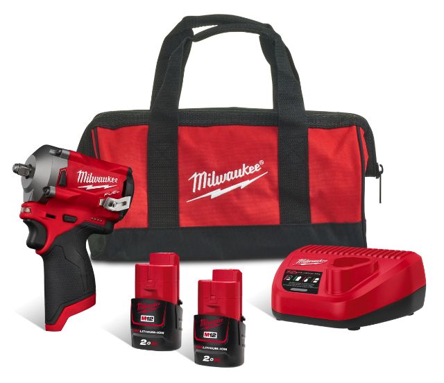 MILWAUKEE M12 FUEL SUB COMPACT 3/8 INCH IMPACT WRENCH KIT - M12FIW38-202B
