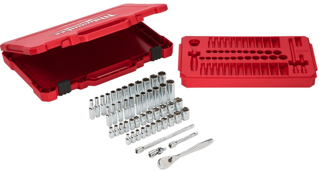 MILWAUKEE 1/4 RATCHET AND SOCKET SET METRIC & SAE - 50 PC
