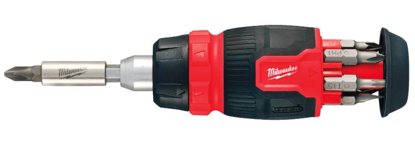 MILWAUKEE 8 IN 1 COMPACT RATCHETING MULTI-BIT SCREWDRIVER