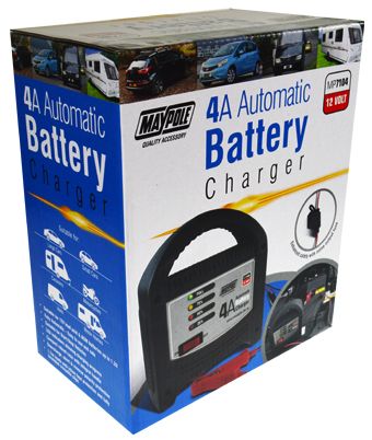 Maypole MP7104 12V 4A LED Automatic Battery Charger