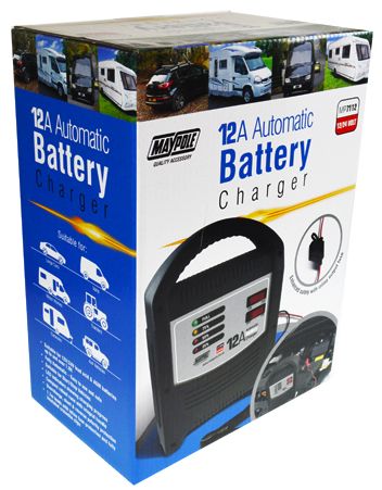 Maypole MP7112 12V/24V 12A LED Automatic Battery Charger