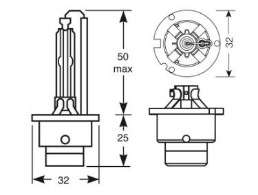 D2S (85122) 85V RING Xenon HID Headlight Projector Bulb R85122