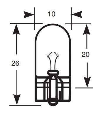 W5W (501) 12V RING Capless Motorcycle Side & Tail Bulbs RMW501