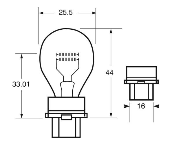 P27W (182) 12V RING Standard Brake & Tail Bulb RU182 - Bulbs