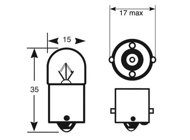 R5W (207) 12V RING Standard Side & Tail Bulb RU207 - Bulbs