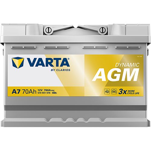 A7 Varta Dynamic AGM 096 Start Stop Car Battery 12V 70Ah (570901076)