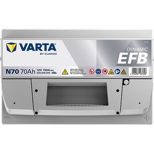 N70 Varta Dynamic EFB Start-Stop Car Battery 12V 70Ah (570500076) Type 096