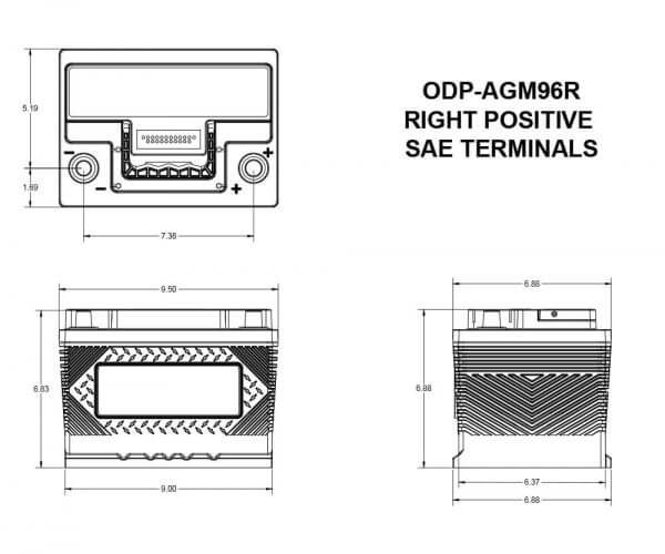 ODP-AGM96R ODYSSEY PERFORMANCE Battery 96R-600