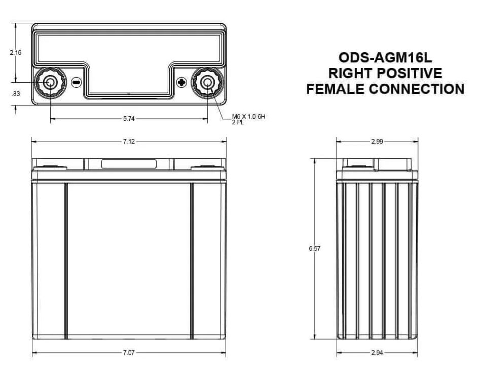 PC680 ODYSSEY Battery 12V 520 Cranking Amps (ODS-AGM16L)