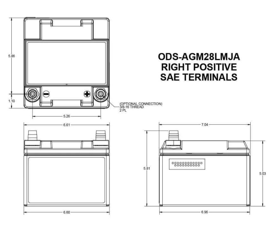 PC925MJT ODYSSEY Battery 12V 925 Cranking Amps (ODS-AGM28LMJA)